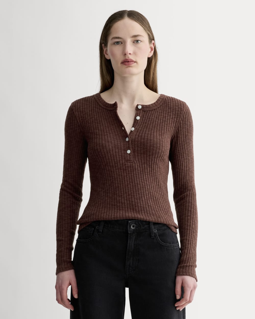 EVERLANE Cozy Rib Henley Top